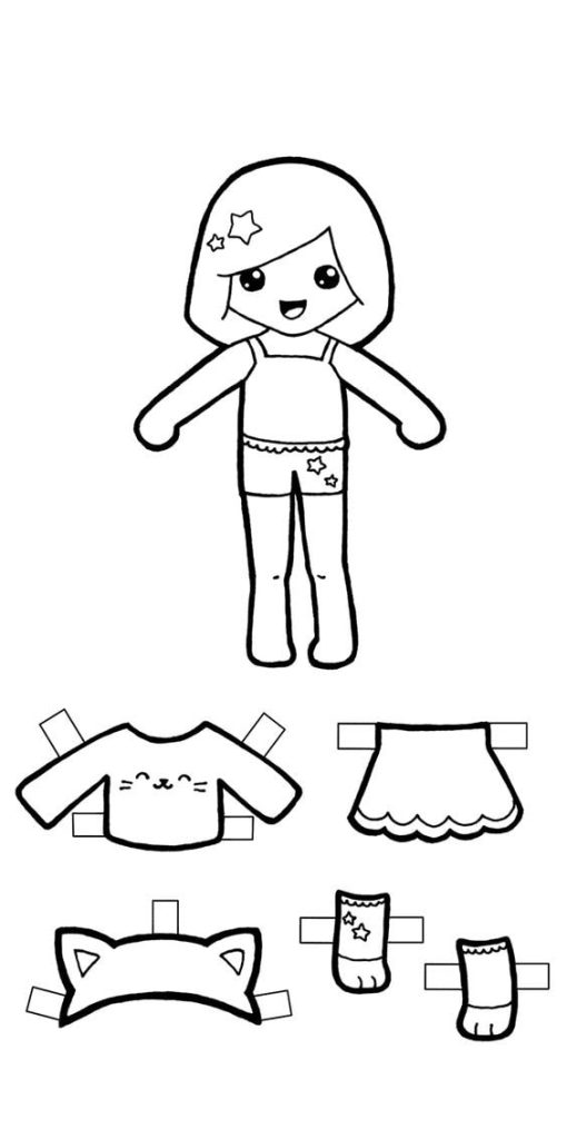 Mẫu 30+ hình Búp Bê Giấy tô màu full HD, siêu đẹp cho bé