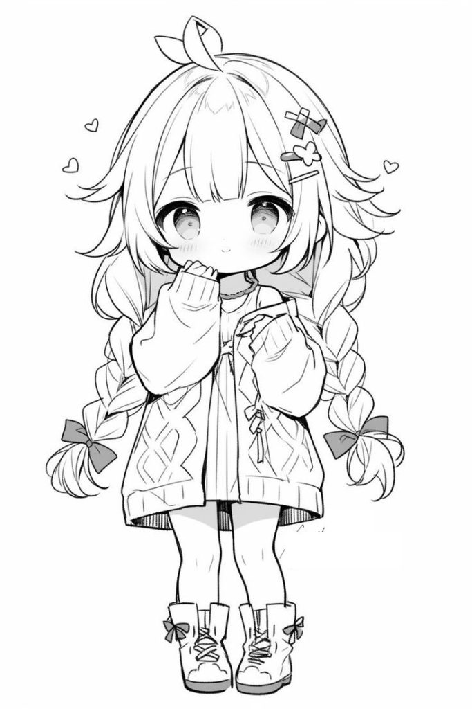 Mẫu tranh tô màu chibi cute dễ thương siêu đẹp 💘